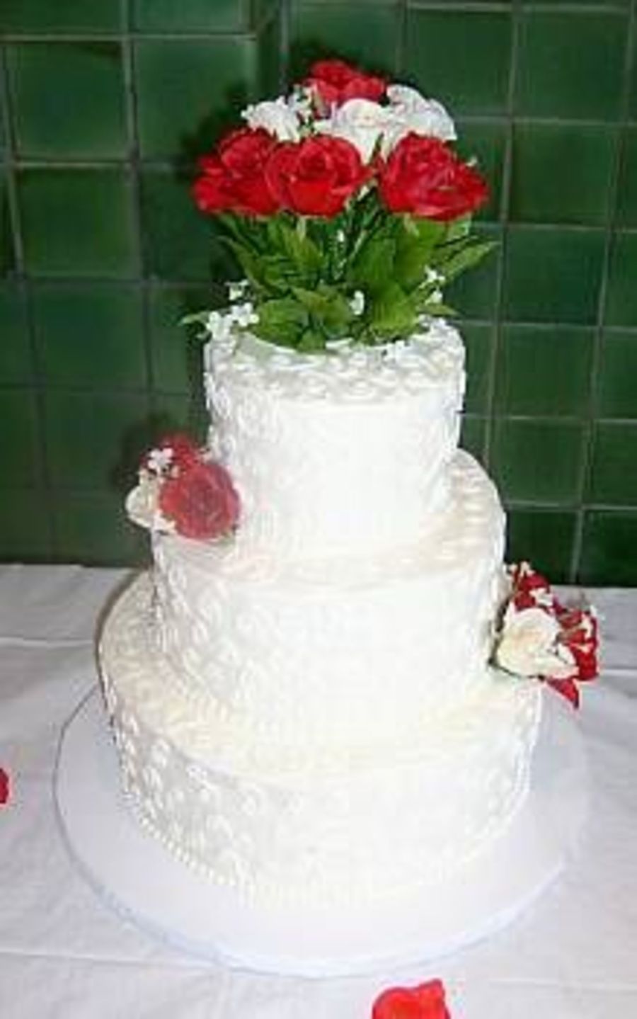 3 Tiered Round Wedding Cake - CakeCentral.com