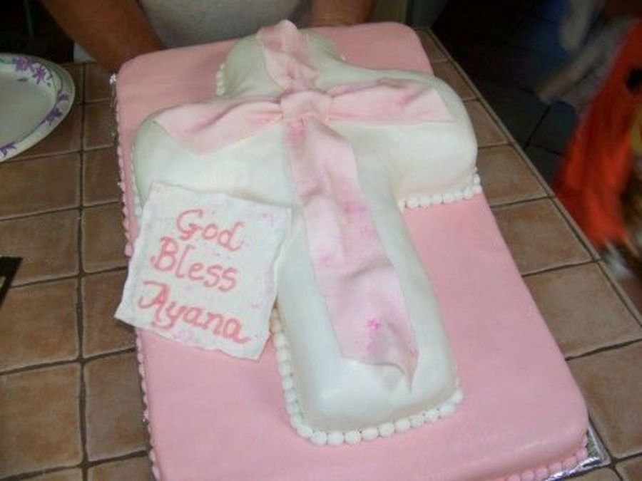 Pink Communion Cake - CakeCentral.com