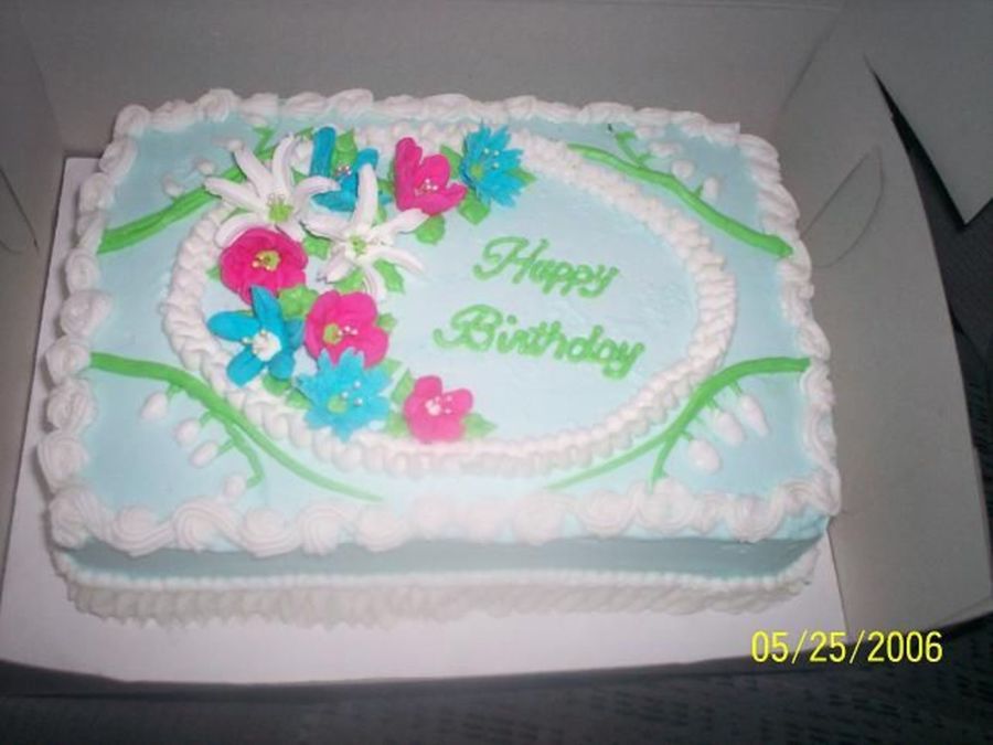 Oval Border Birthday Cake` - CakeCentral.com
