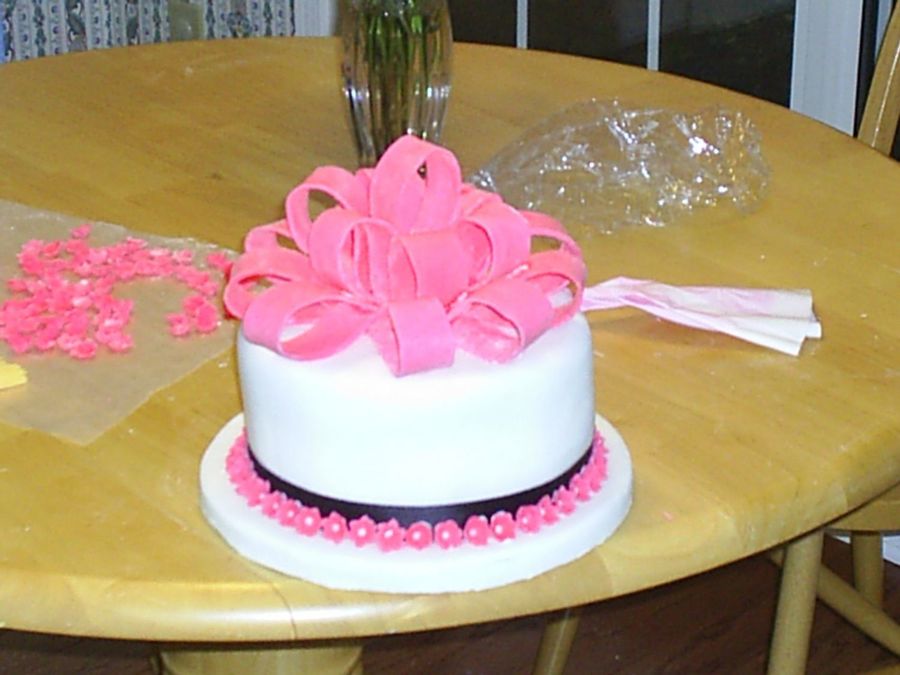 Ribbon Birthday Cake - CakeCentral.com