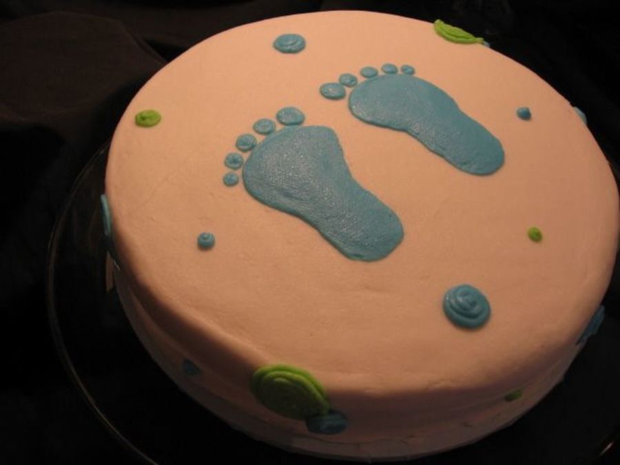 Baby Feet Cake With Dots - CakeCentral.com
