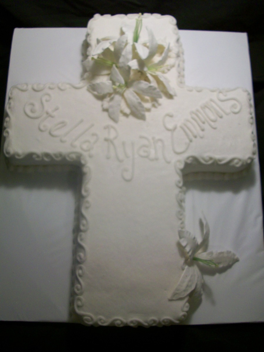 Baptism Cross Cake - CakeCentral.com