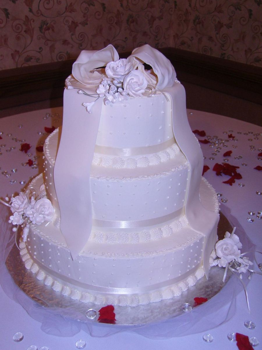 Cream Color Wedding Cake - CakeCentral.com