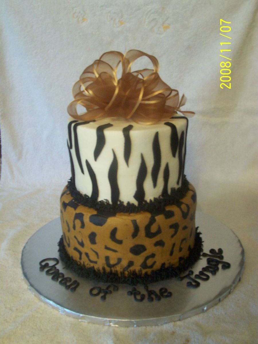 Leopard Print/zebra Cake - CakeCentral.com