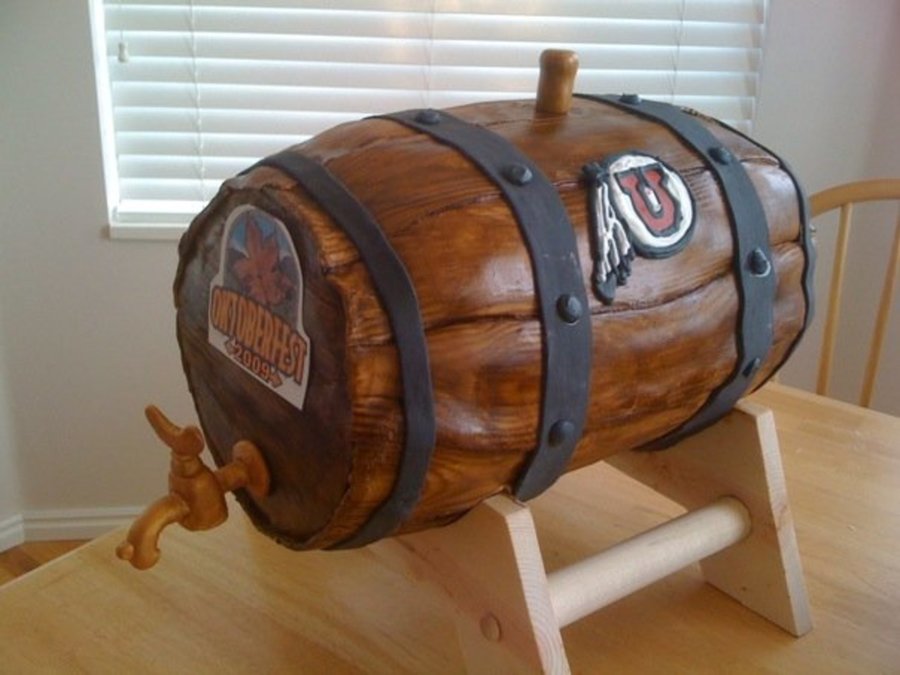 Oktoberfest Birthday Beer Keg - CakeCentral.com