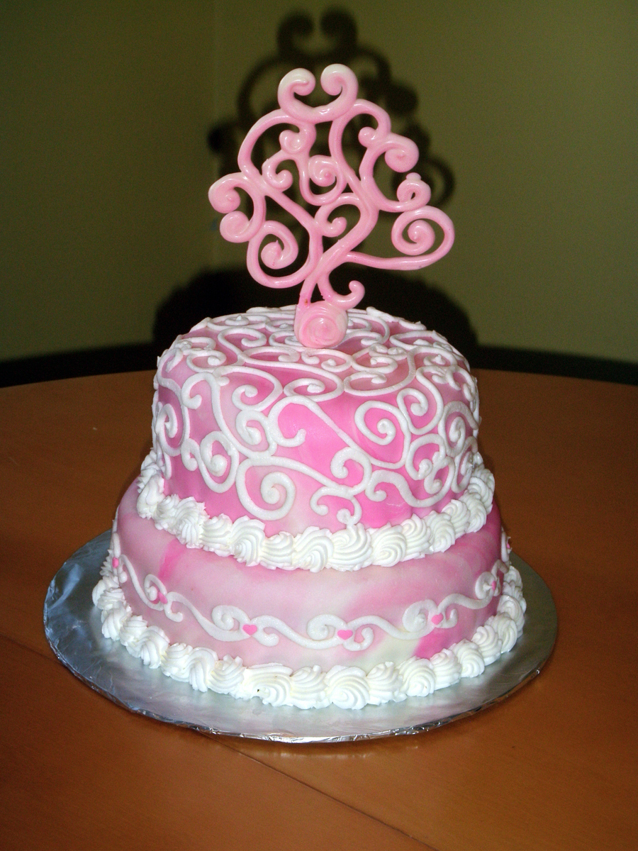 Pink Scrolls - CakeCentral.com