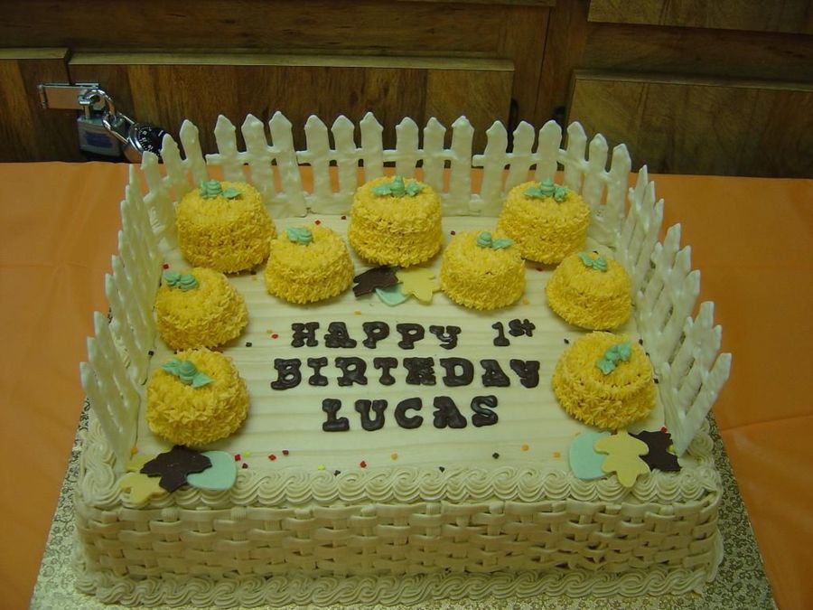 Pumpkin Patch Birthday Cake - CakeCentral.com