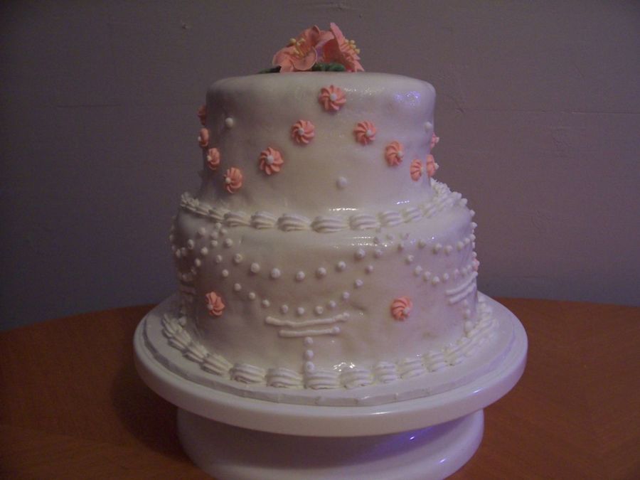 First Fondant Stacked Cake - CakeCentral.com