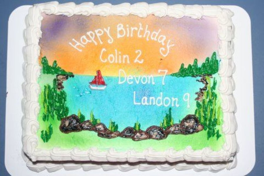 Lake Theme Cake - CakeCentral.com