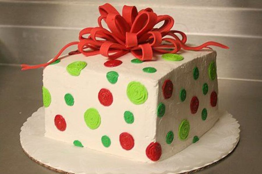 Christmas Gift Package Cake - CakeCentral.com