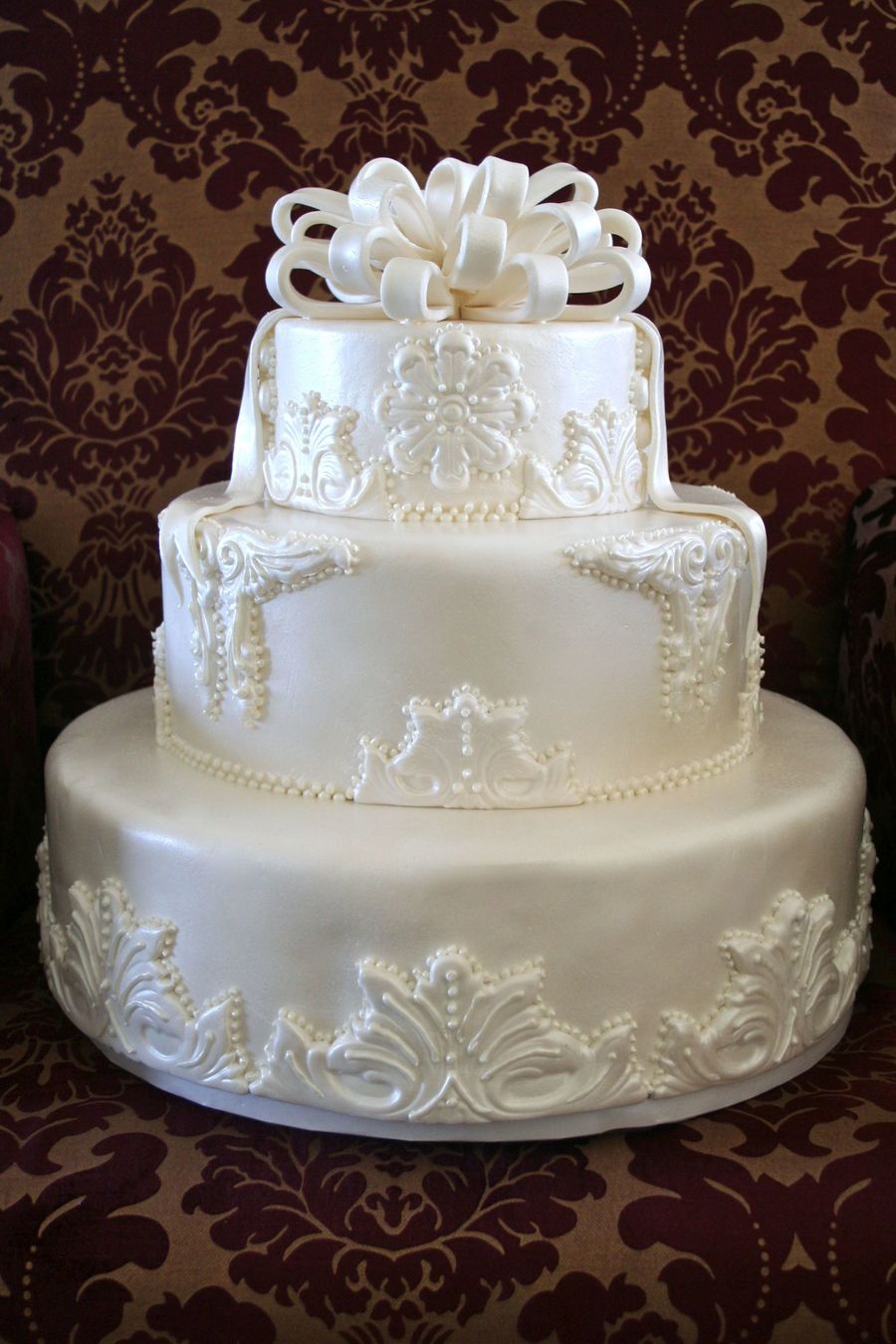 3-Tier With Fondant Appliques - CakeCentral.com