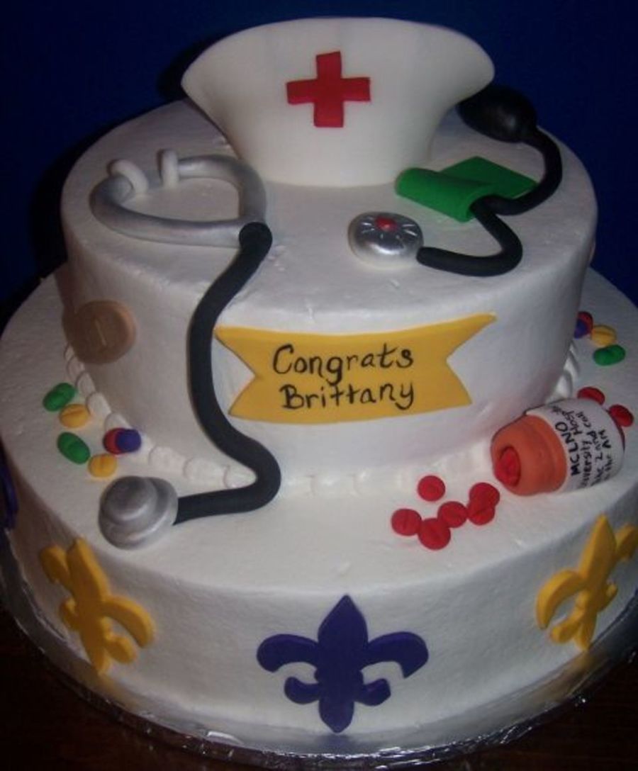 Lsu Nursing School Grad Cake - CakeCentral.com