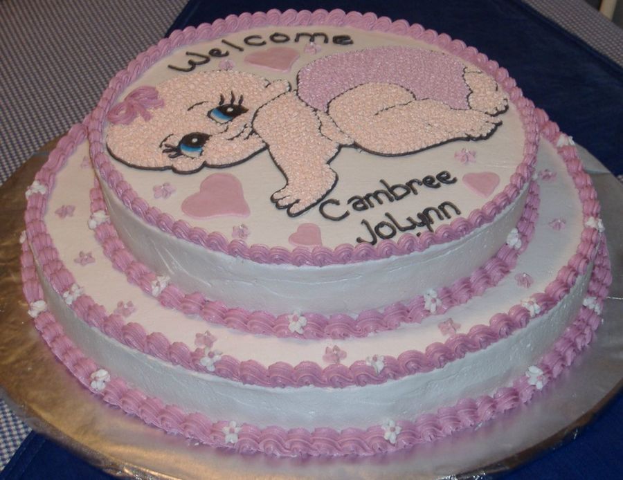 2 Layer Round Baby Shower - CakeCentral.com