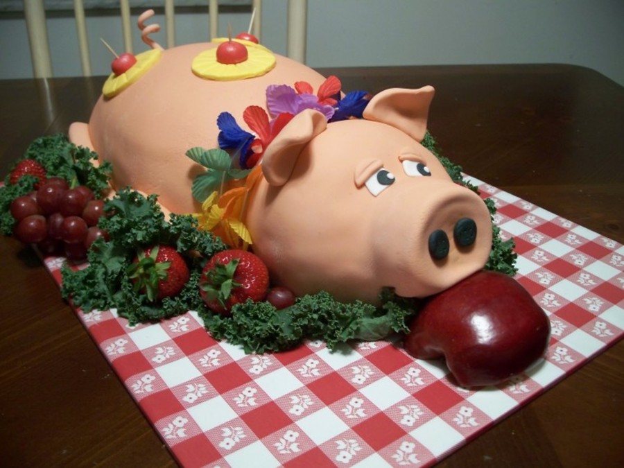 Luau Pig Cake - CakeCentral.com