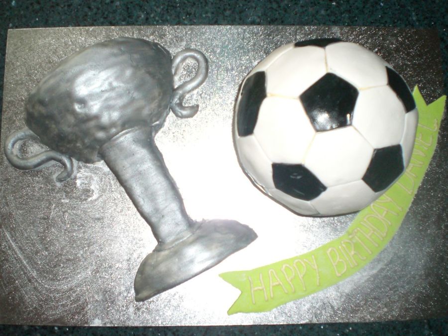 Soccer Ball And Trophy - CakeCentral.com