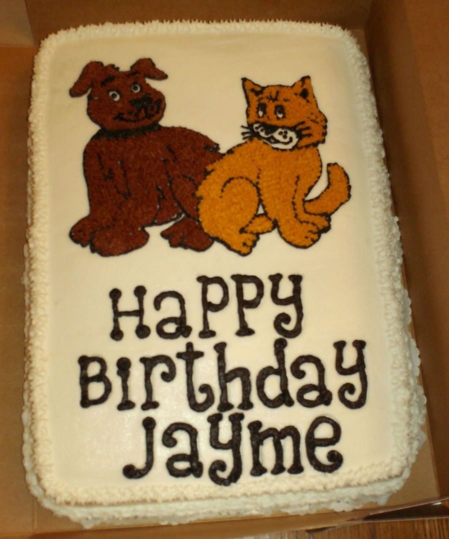 Dog & Cat Birthday Cake - CakeCentral.com