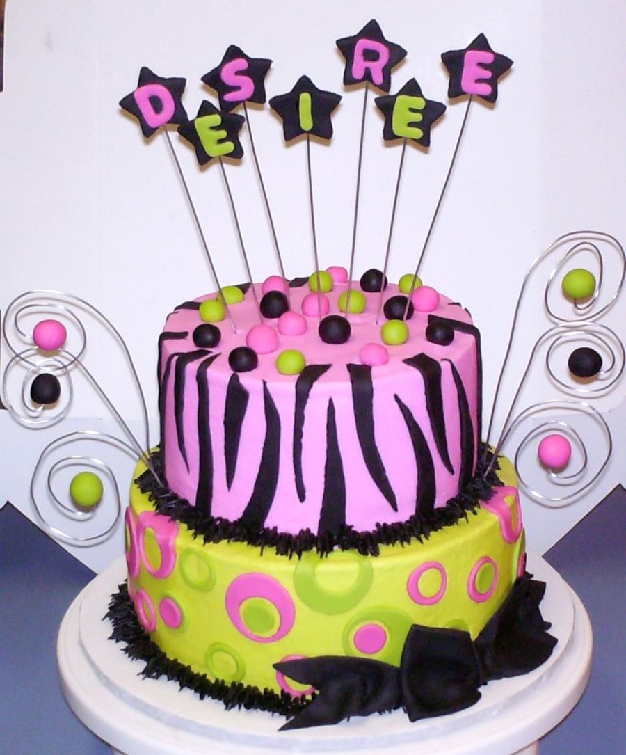 Funky Birthday Cake - CakeCentral.com