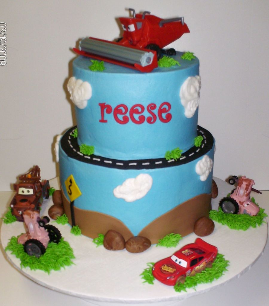 Cars Tractor Tippin Cake - CakeCentral.com