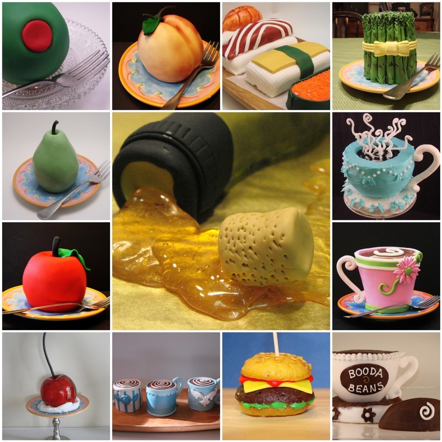 Collage Of Food Theme Cakelets - CakeCentral.com