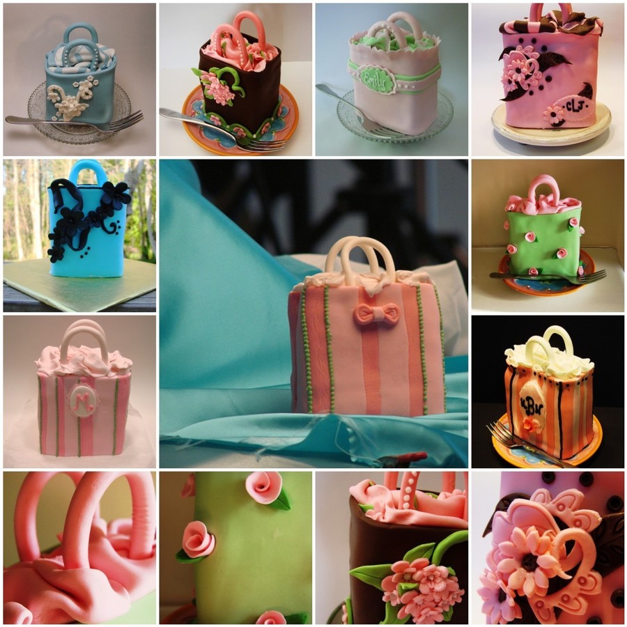 Collage Of Shopping Bag Cakelets - CakeCentral.com