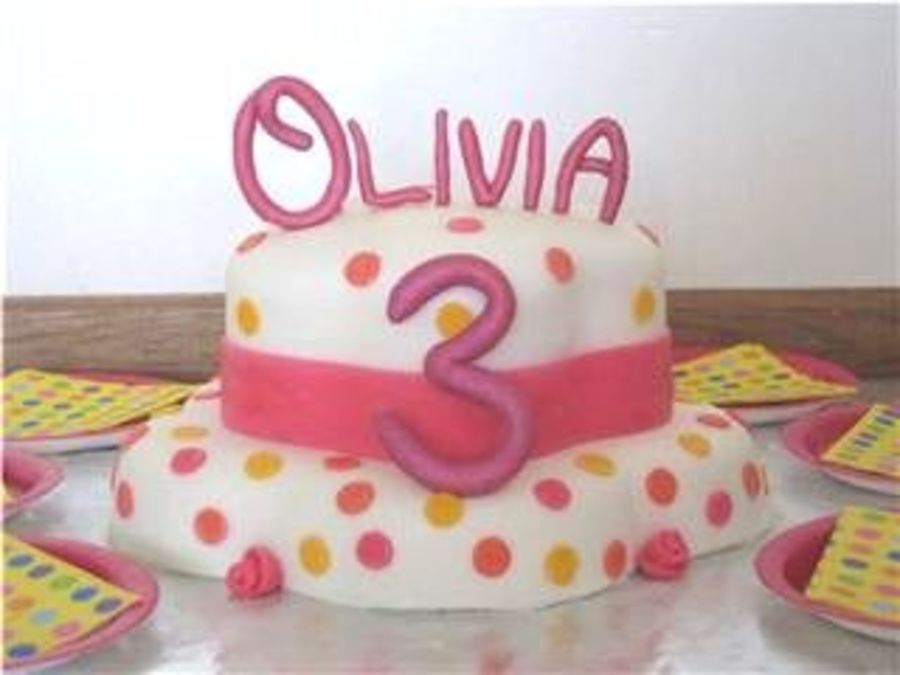 Olivia's 3Rd Birthday Cake - CakeCentral.com