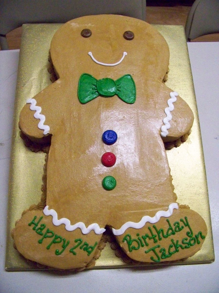 Gingerbread Man Birthday Cake - CakeCentral.com