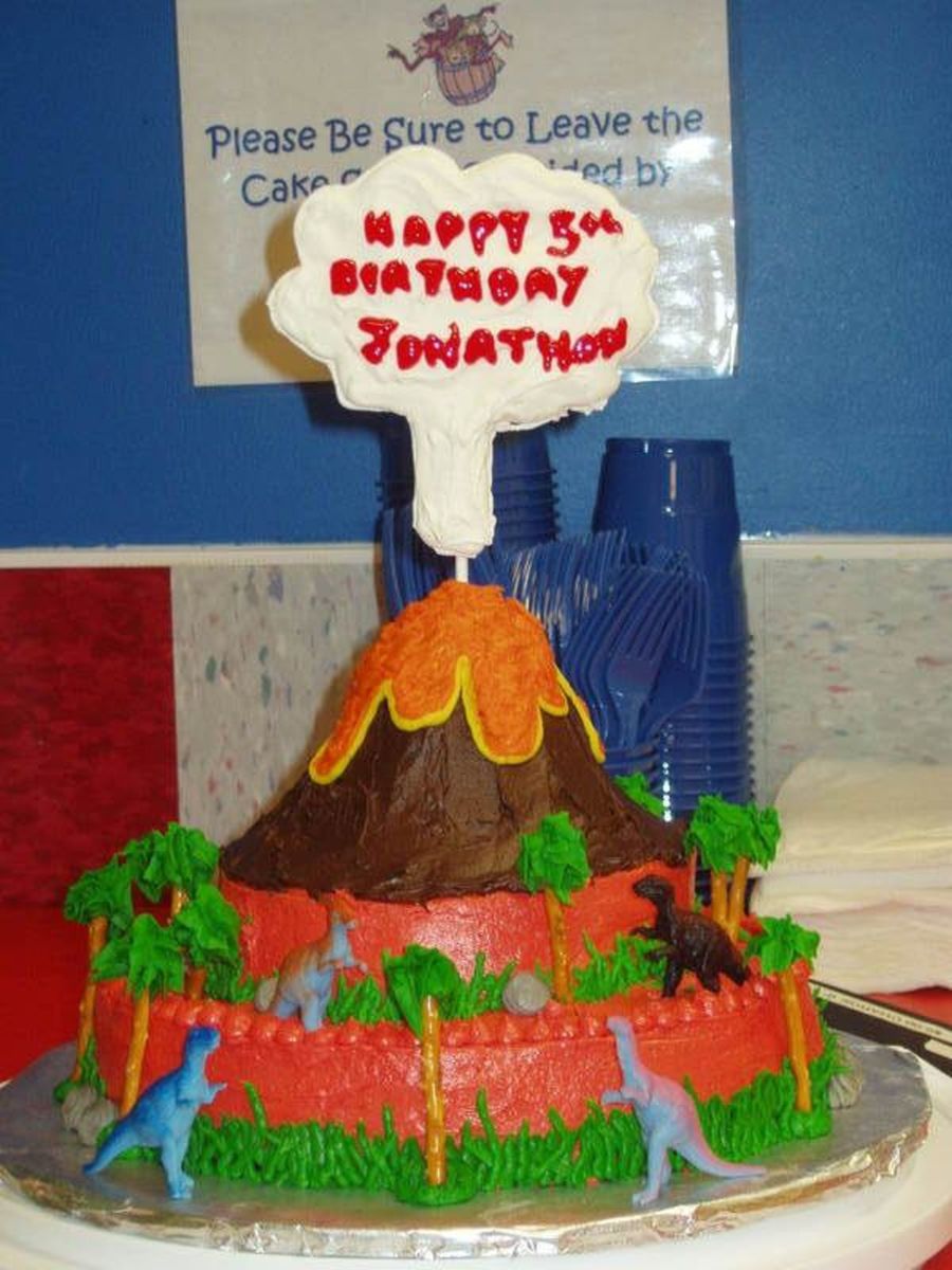 Dinosaur Volcano Cake - CakeCentral.com