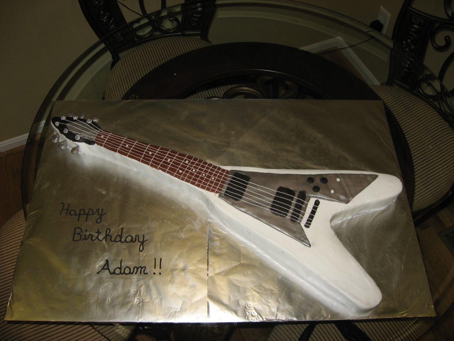Flying V Birthday Cake - CakeCentral.com