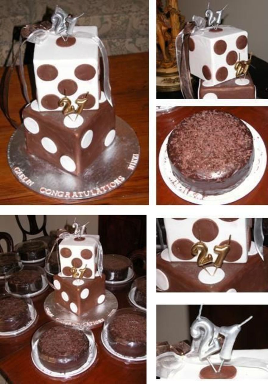 Dice Cake With Rich Chocolate Cakes Covered In Chocolate Ganache ...