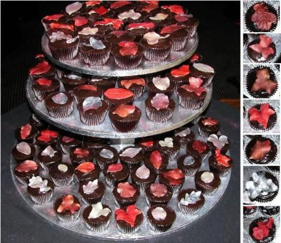 Chocolate Cupcakes With Chocolate Leaves - CakeCentral.com