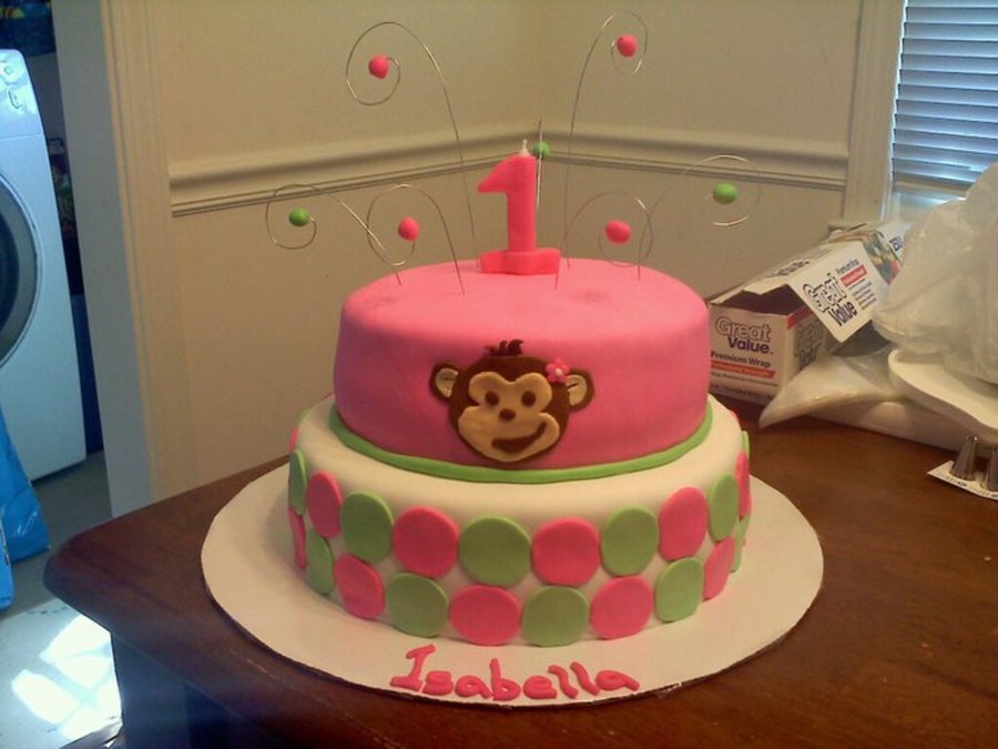 Pink Polka Dot Monkey - CakeCentral.com