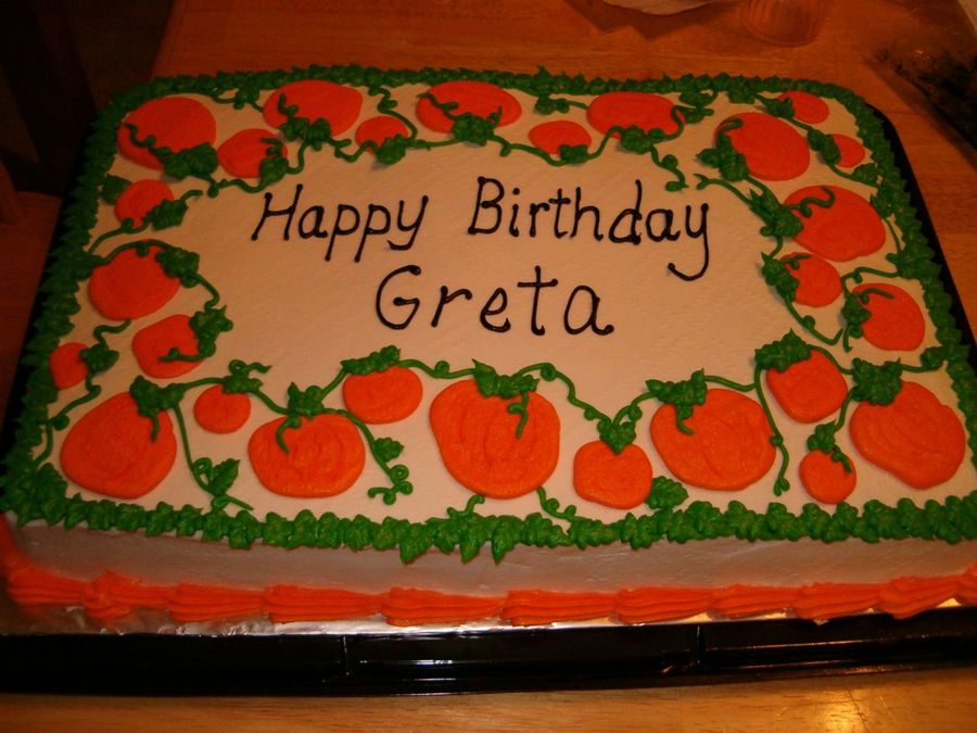 Pumpkin Patch Birthday Cake - CakeCentral.com