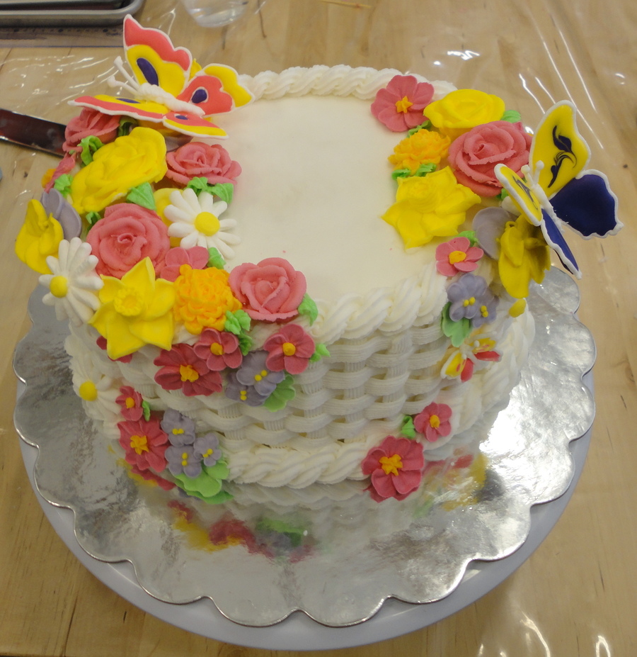 Wilton Class 2 Cake Basket Of Flowers - CakeCentral.com