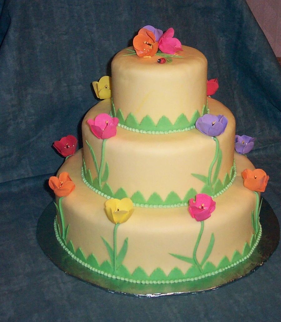 Tulip Cake For Spring - CakeCentral.com