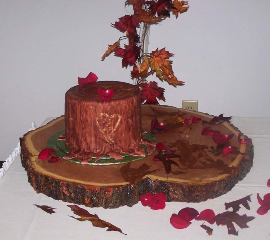 Tree Stump Grooms Cake - CakeCentral.com