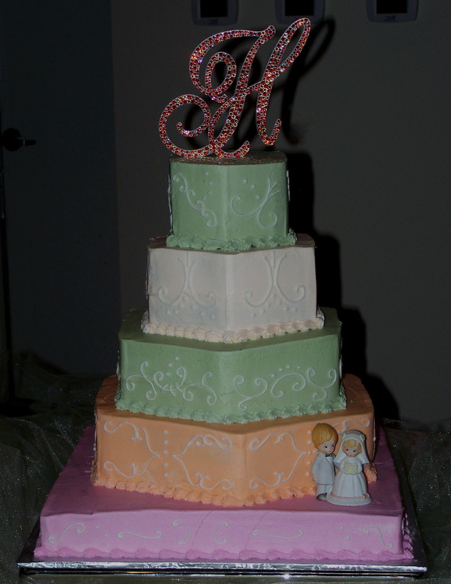 5 Color Hexagon Cake - CakeCentral.com