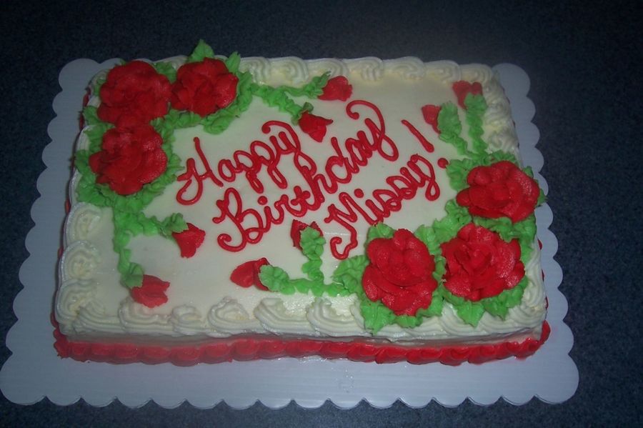 Red Roses Sheet Cake - CakeCentral.com