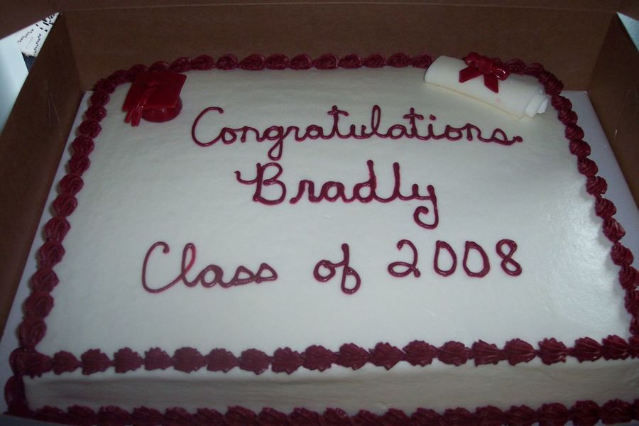 Maroon Grad Cake - CakeCentral.com