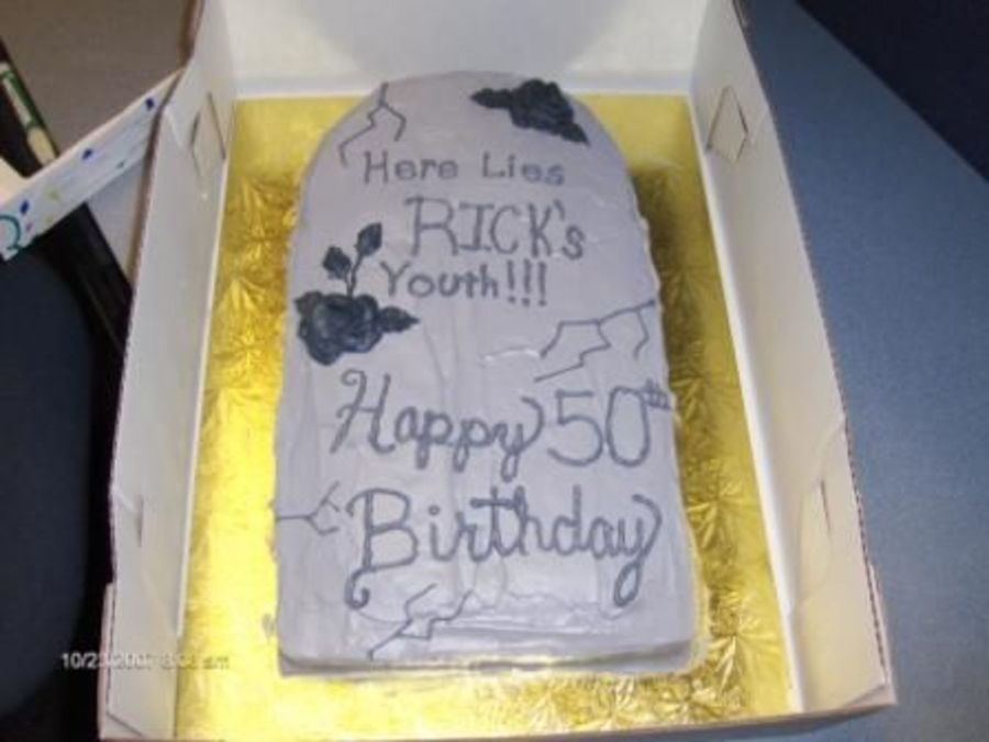 Over The Hill Headstone - CakeCentral.com