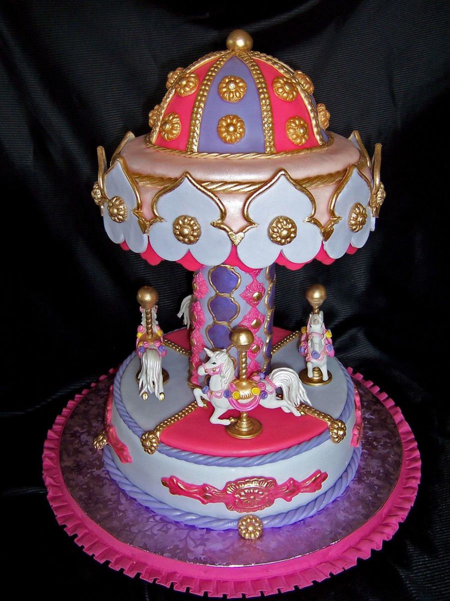 Unicorn Carousel Cake - CakeCentral.com