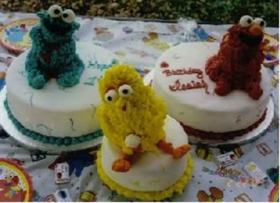 3-D Sesame Street Buttercream On Fondant Cake - CakeCentral.com