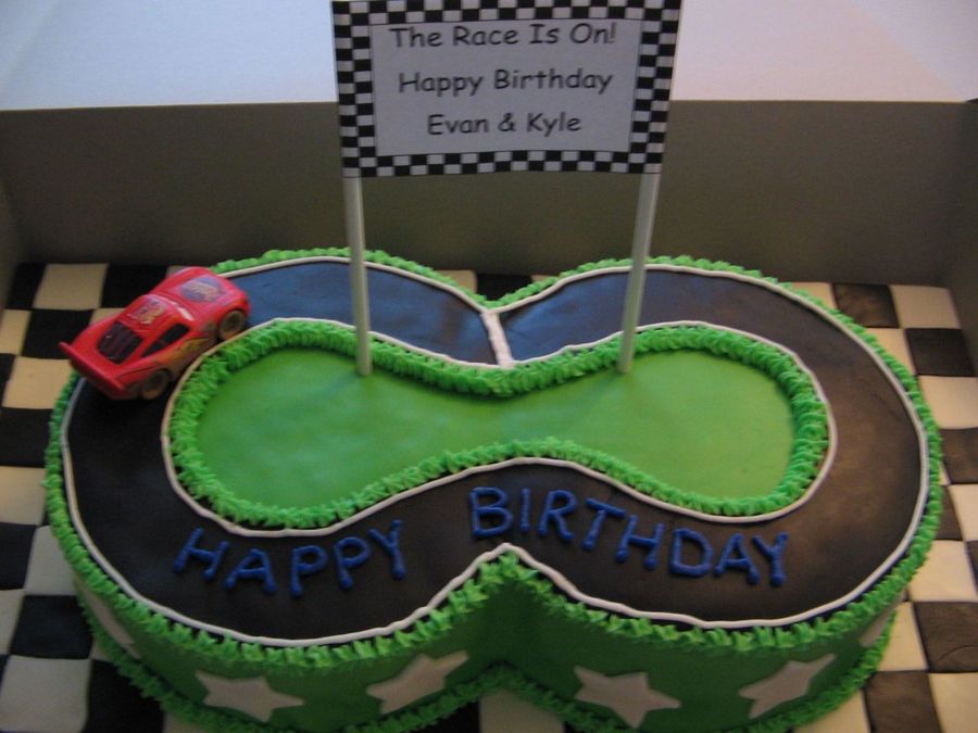 Cars Theme Race Track Cake - CakeCentral.com
