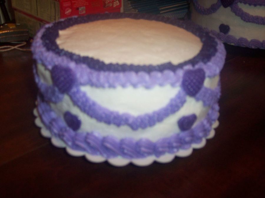 Round Double Layer Cake With Handmade Candy Hearts - CakeCentral.com