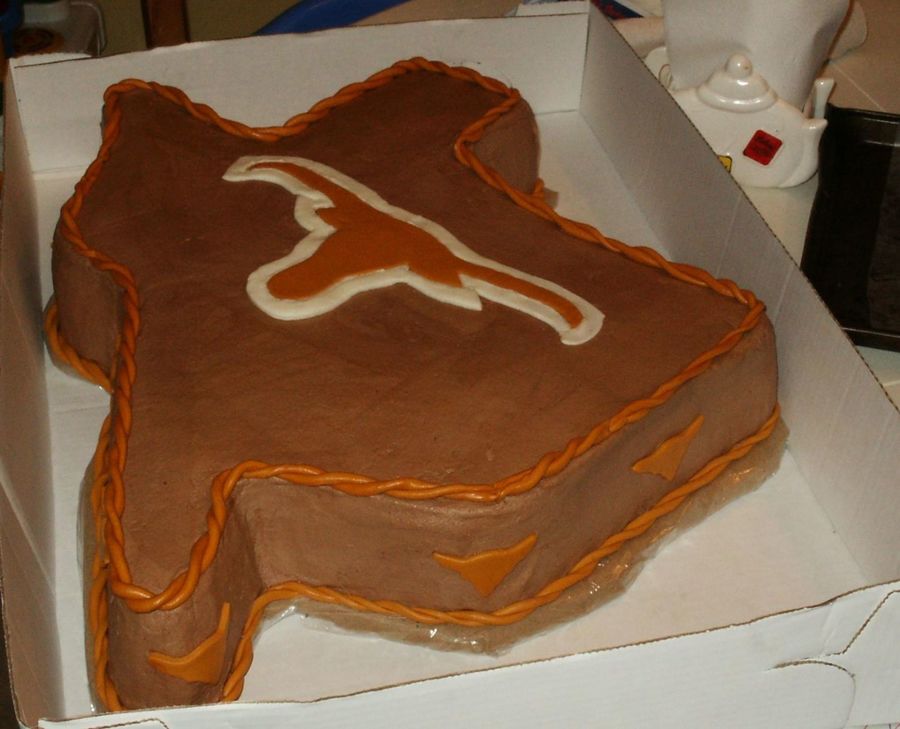 Giant Texas Longhorns Chocolate Bc Groom's Cake With Fondant Accents ...