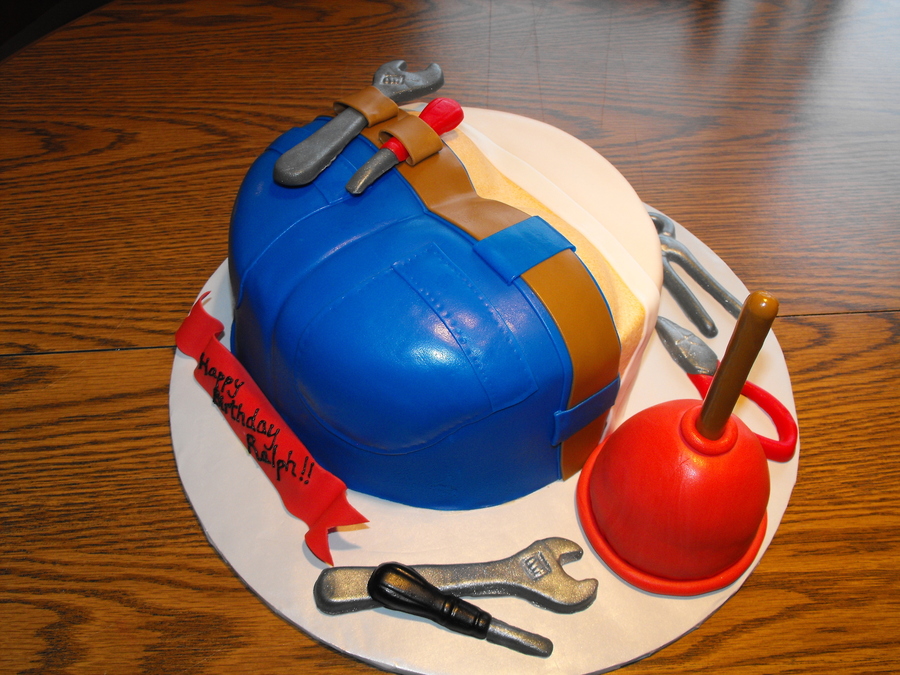The Plumber Birthday Cake With Tools - CakeCentral.com