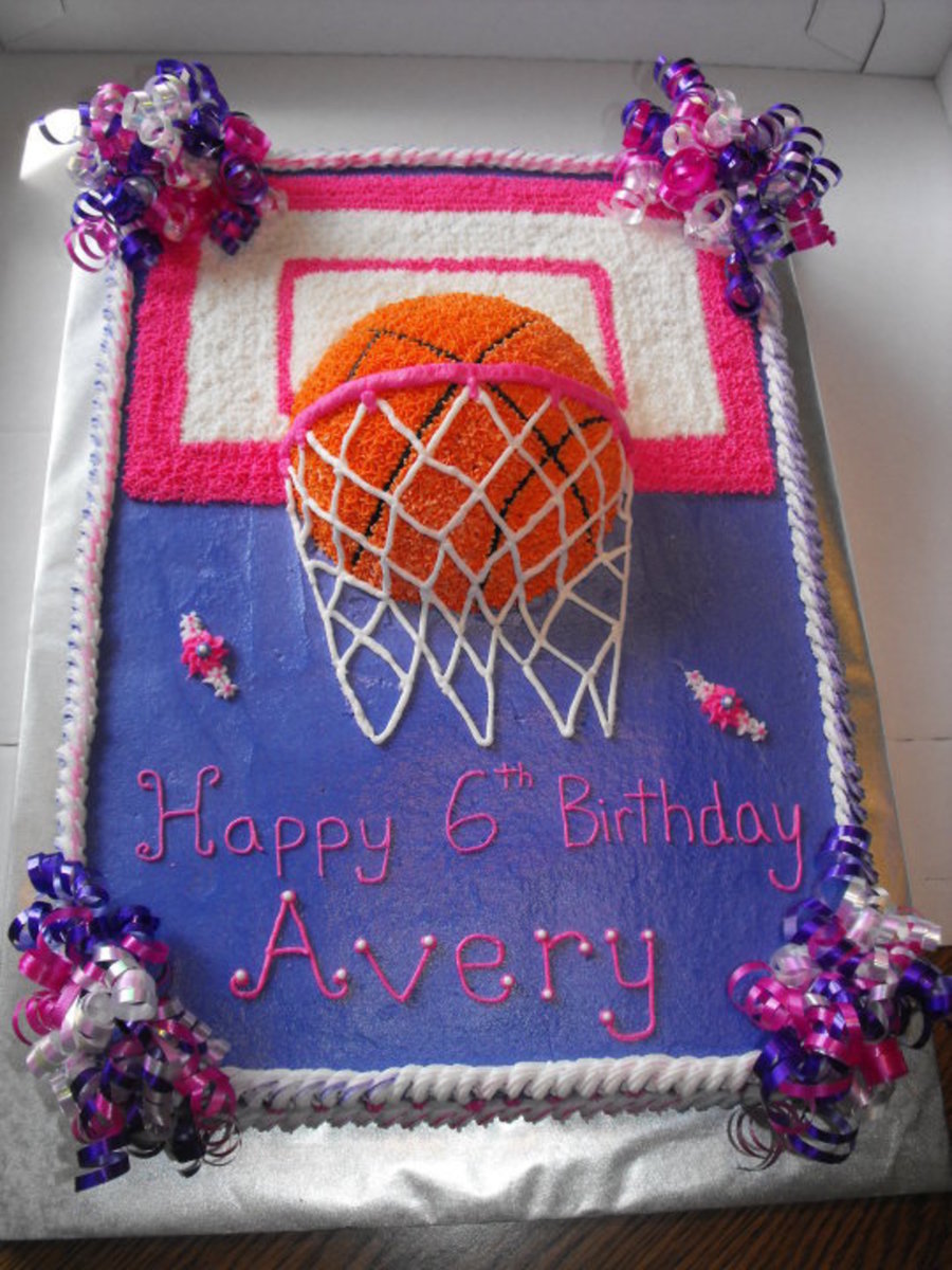 Girlie Basketball Cake - CakeCentral.com