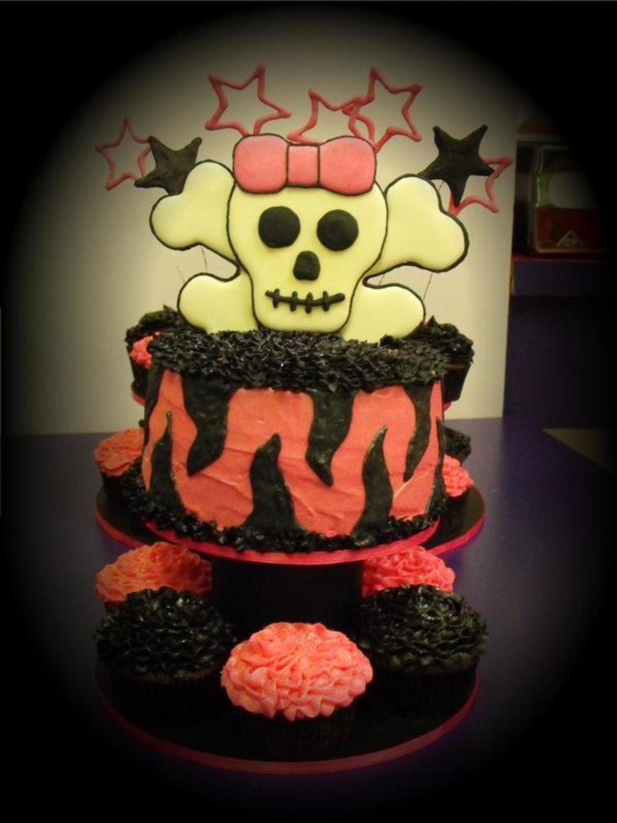Skull / Cross Bones / Hot Pink - CakeCentral.com
