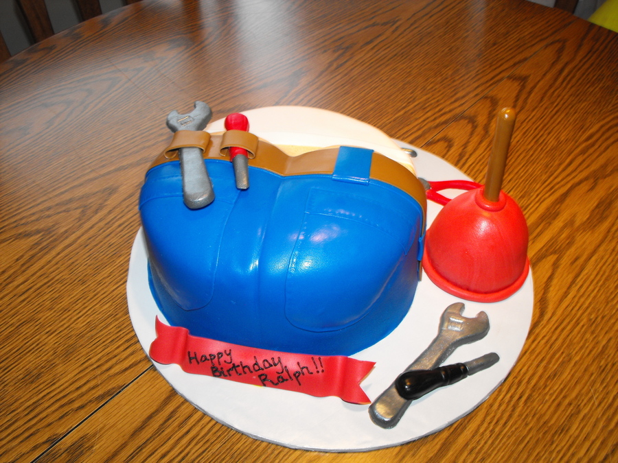 The Plumber Birthday Cake With Tools - CakeCentral.com
