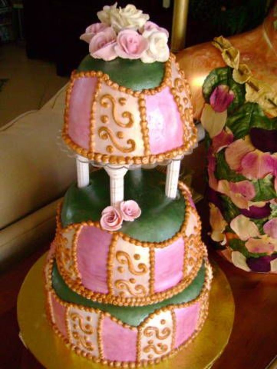 Pink And Green Whimsical Cake - CakeCentral.com