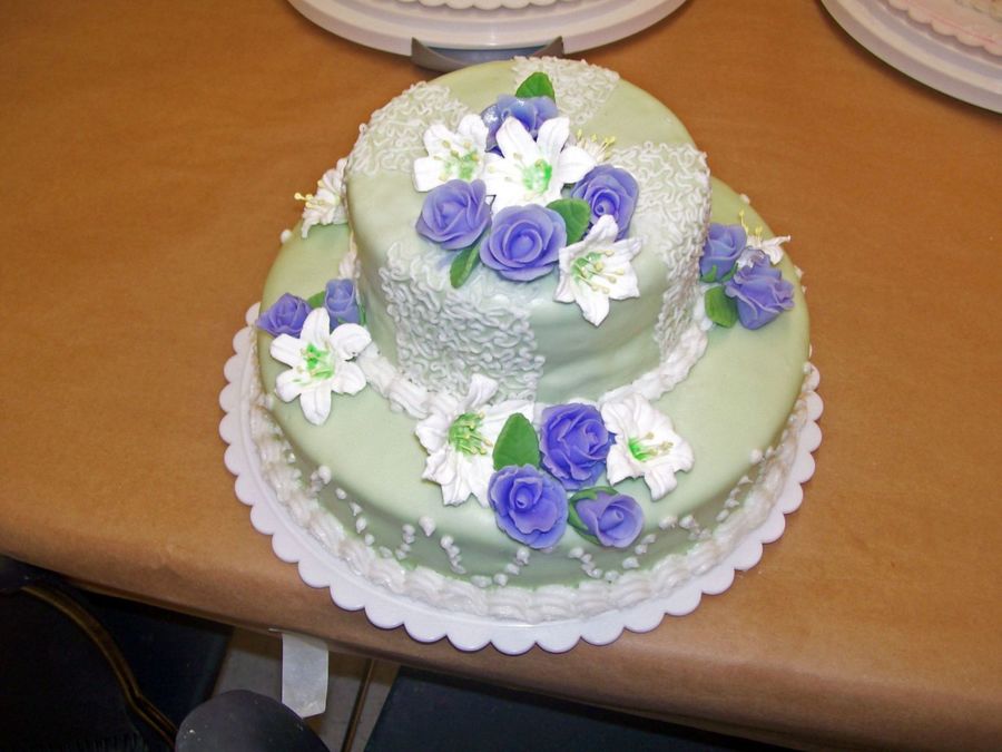 Green Stacked Cake - CakeCentral.com